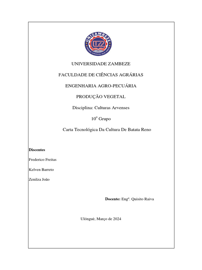 Freitas Cuar | PDF | Batata | Agricultura