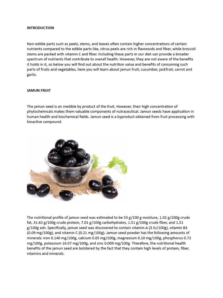 Nutritional Benefits of Jamun Seeds | PDF | Wellness | Technology & Engineering
