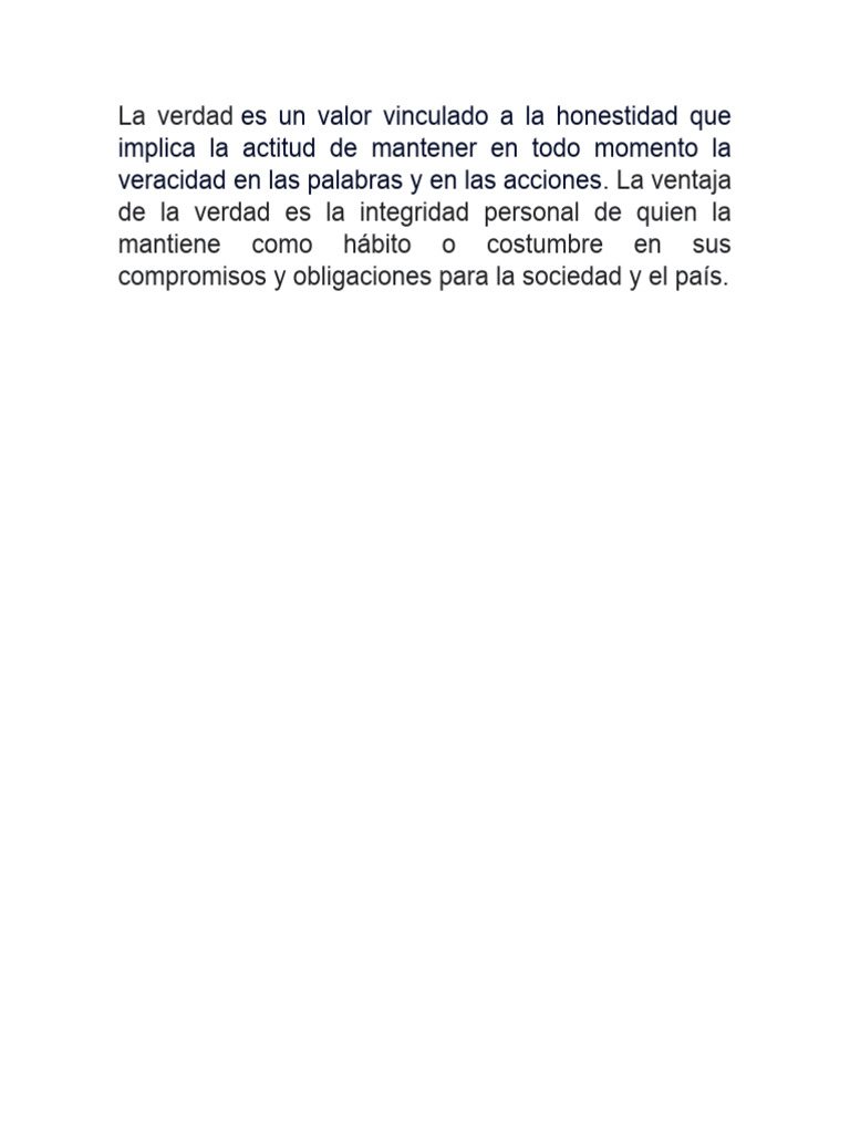 La importancia de la verdad y la honestidad | PDF