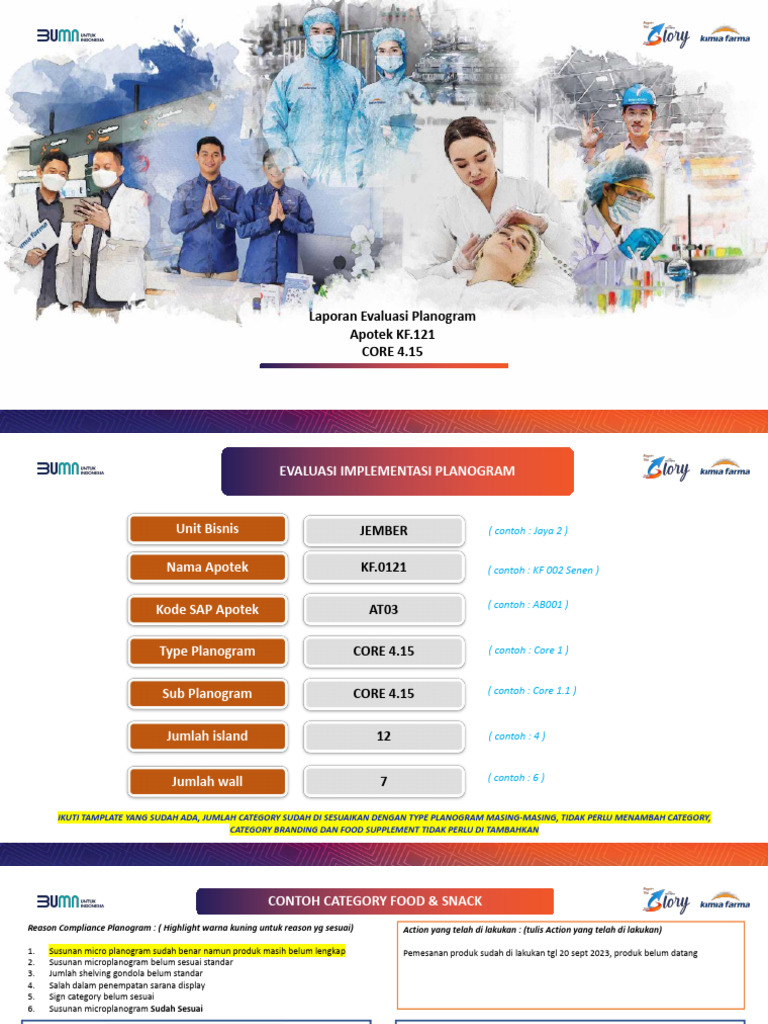 Core 4.15 KF 121 Template Evaluasi Implementasi Planogram | PDF