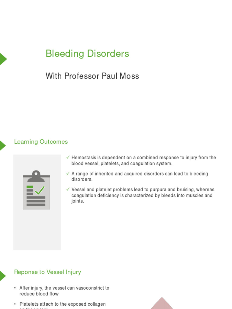 Slides Bleeding Disorders | PDF | Coagulation | Platelet