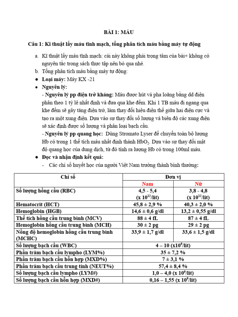 Đề Cương TT Sinh Lý | PDF
