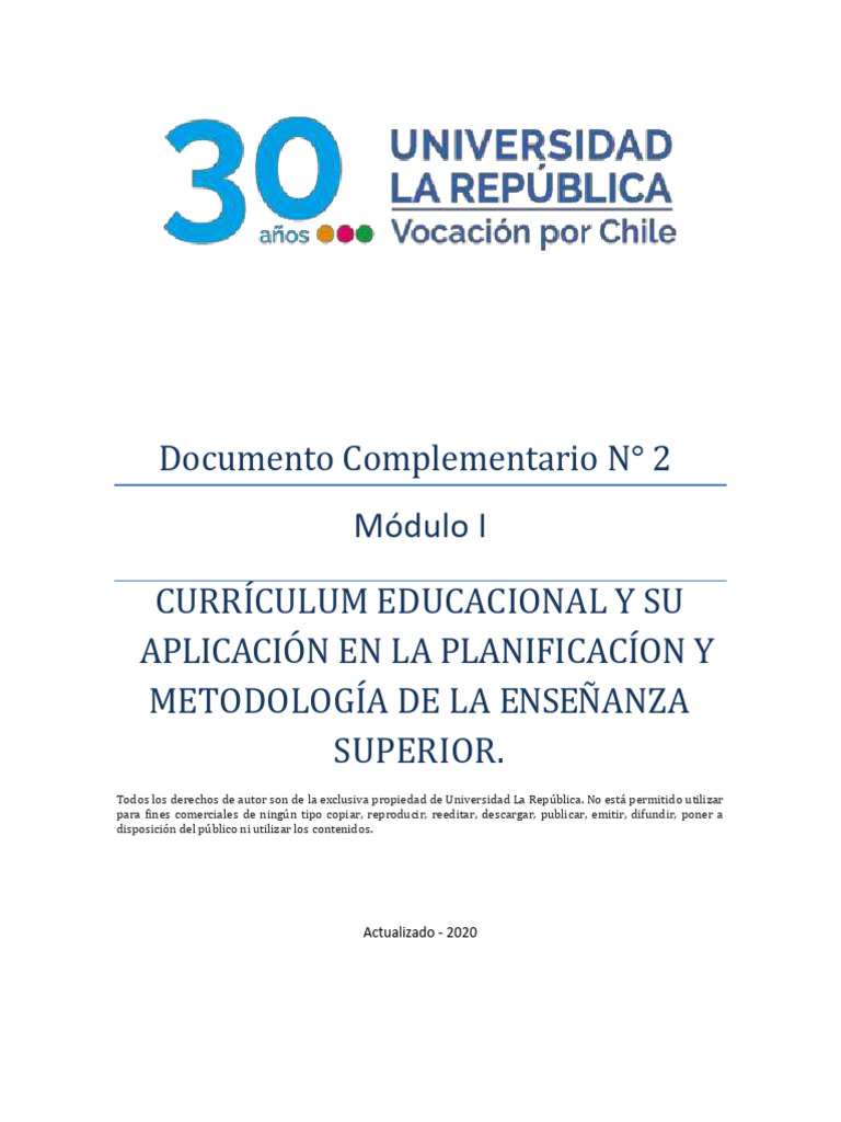 Documento Complementario 2 | PDF | Plan de estudios | Aprendizaje