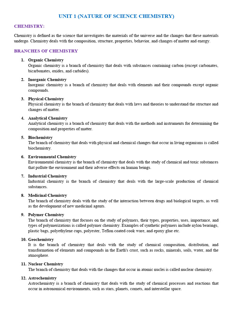 9 - Chemistry Unit 1 (NATURE OF SCIENCE CHEMISTRY) | PDF | Nuclear ...