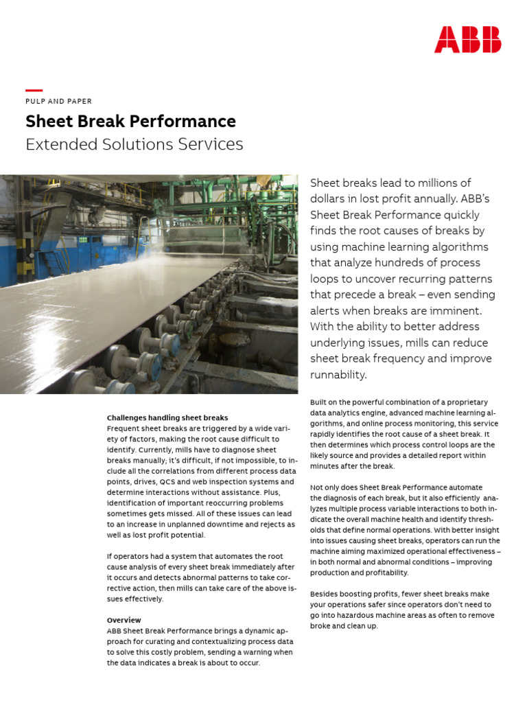 3BAB206SBAD3011 - Sheet Break Performance - Datasheet - B | PDF | Machine Learning | Analytics