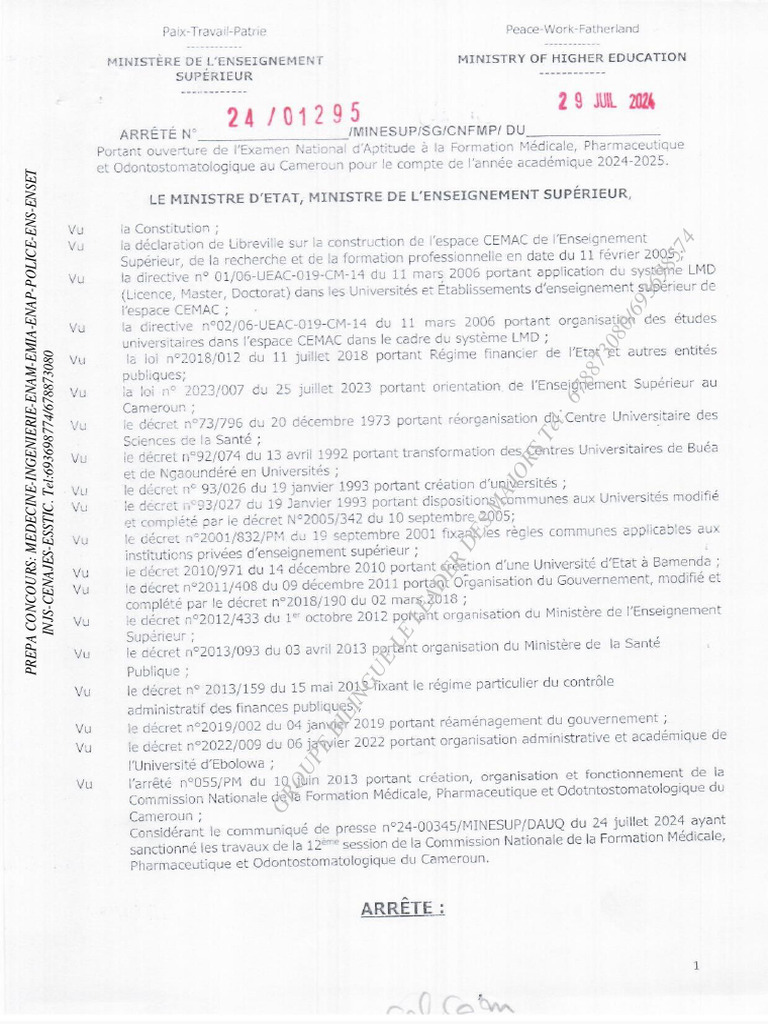 Concours FMSB - FMSP 2024 | PDF