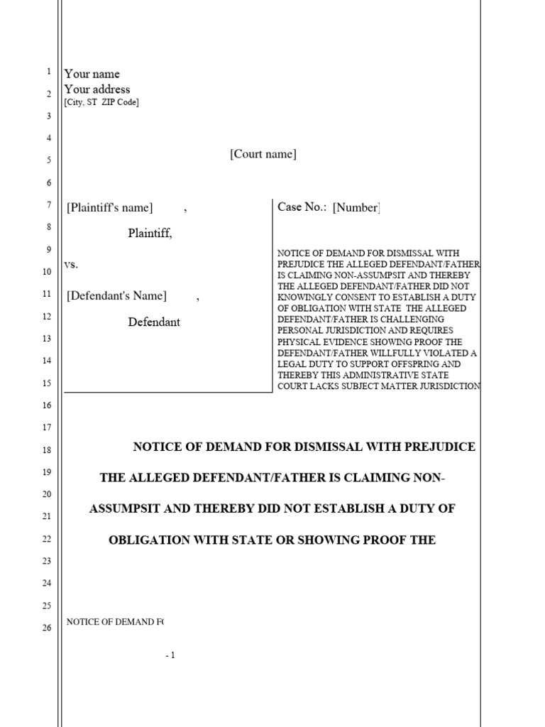 (1a) Dismissal Non-Assumpsit Contesting Personal Jurisdiction | PDF ...