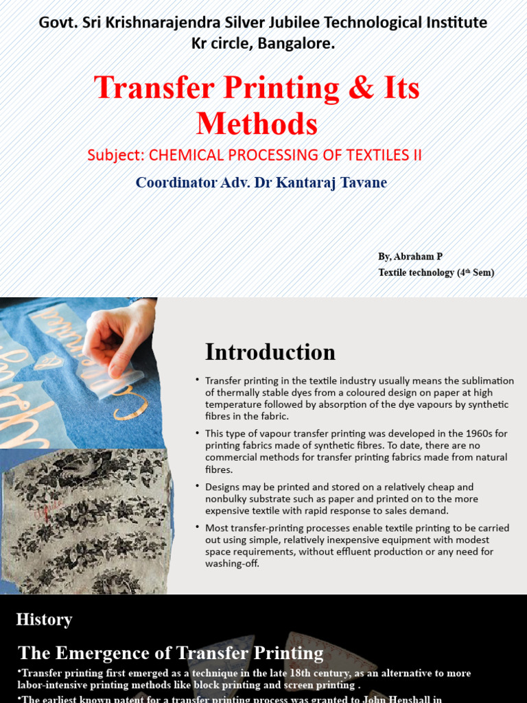 Transfer Printing Abraham | PDF | Textiles | Printing