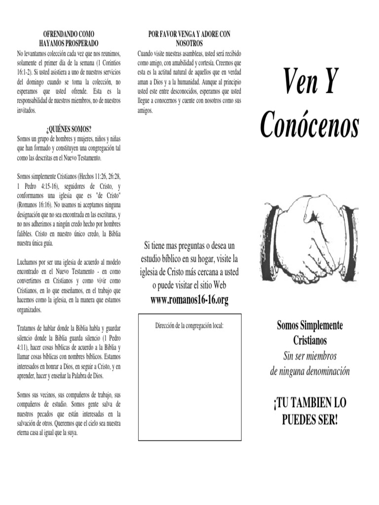 Ven Y Conocenos | PDF | Cristo (título) | Biblia