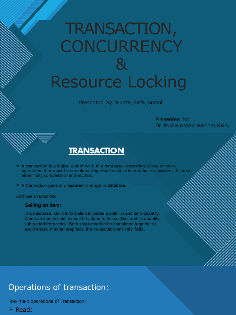 DB Presentation Final | PDF | Database Transaction | Computer Data