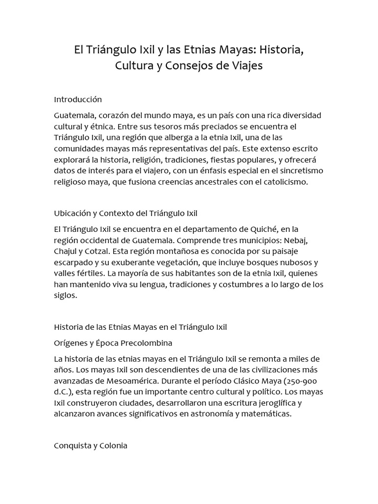 Religión y Cultura en el Triángulo Ixil | PDF | Civilización maya ...