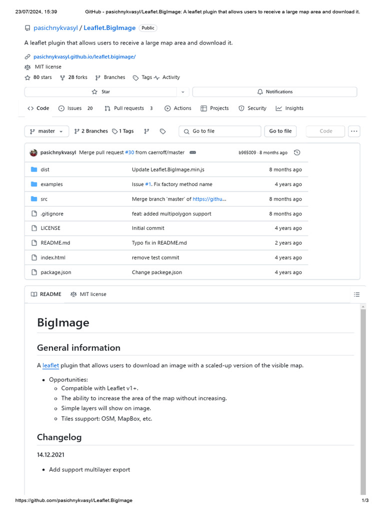 GitHub - Pasichnykvasyl - Leaflet - BigImage - A Leaflet Plugin That Allows Users To Receive A ...