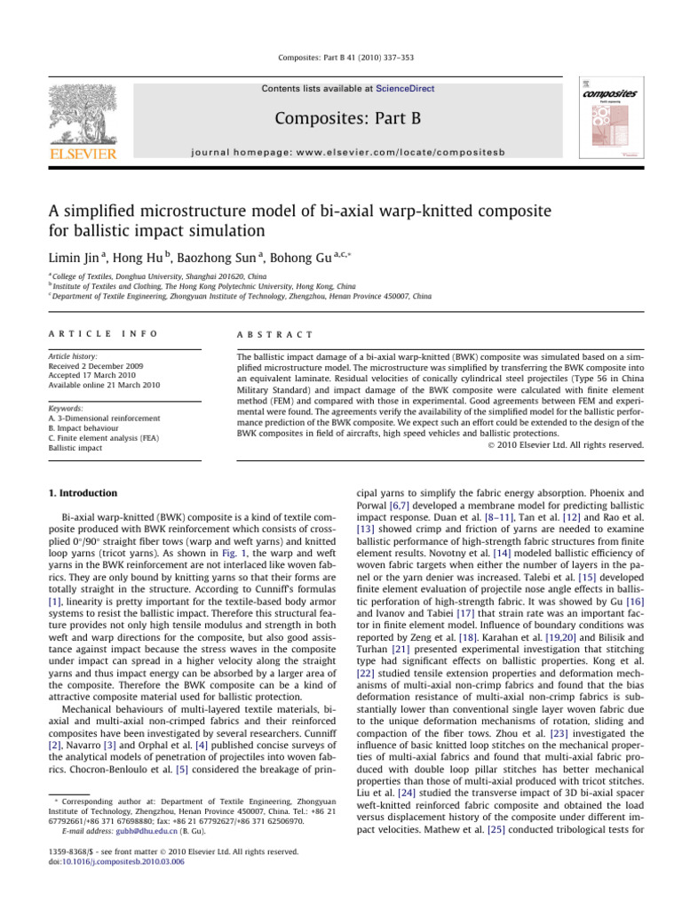 A Simplified Microstructure Model of Bi Axial Warp Knitted Composite ...