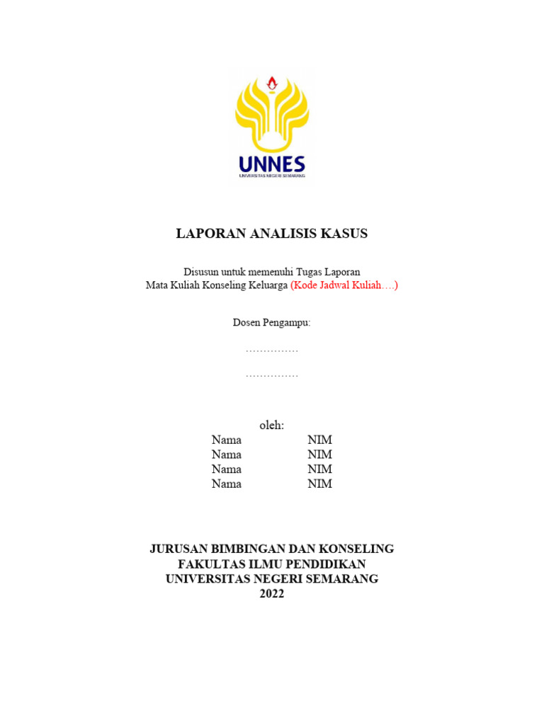 Format Laporan Analisis Kasus Keluarga | PDF