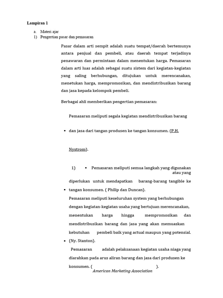 Lampiran Materi Pemasaran Tanaman Sayuran | PDF