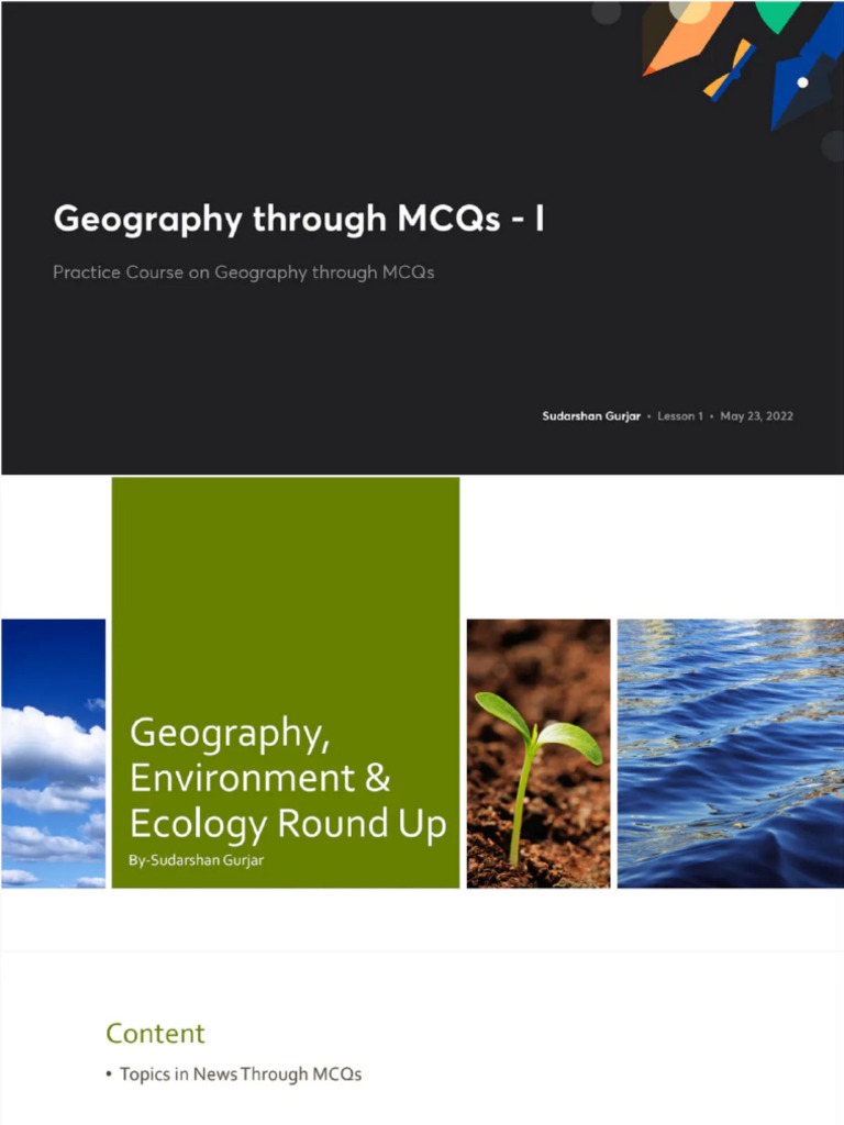 Geography Through MCQs I With Anno | PDF