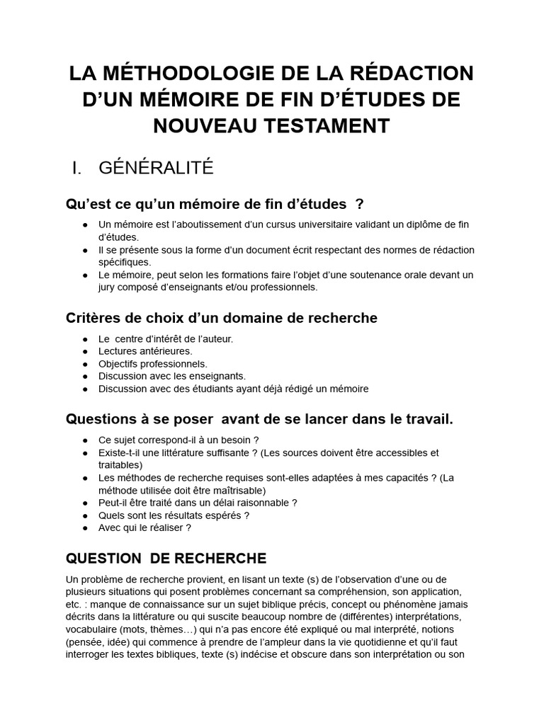 Méthodologie de Rédaction d'un Mémoire | PDF | Vérité | Mémoire