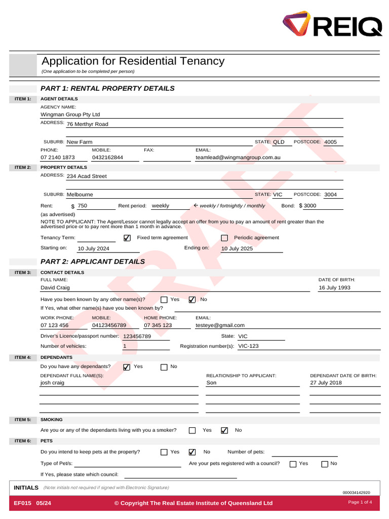 Task - (Application Form) Victoria | PDF | Lease | Identity Document