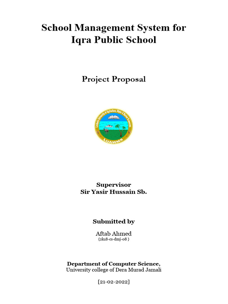 School Management System Proposal | PDF | Computer Programming | Object Oriented Programming