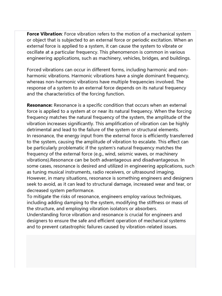 Force Vibration | PDF | Diffraction | Wavelength