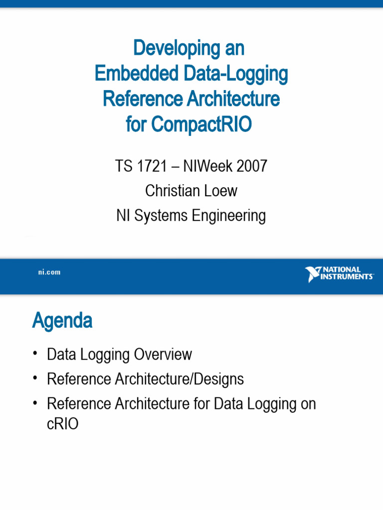 TS1721 Developing An Embedded Data-Logging Architecture For CompactRIO ...