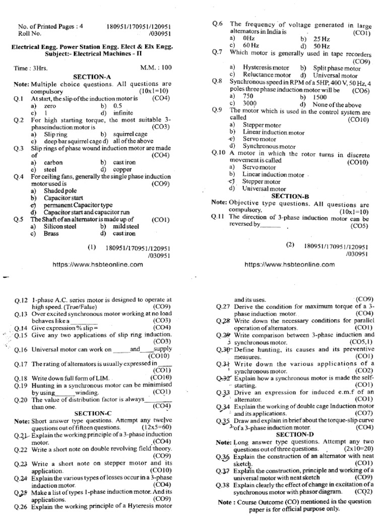 Ee Ps Eee 5 Sem Electrical Machines 2 180951 2023 | PDF Ee Ps Eee 5 Sem Electrical Machines 2 180951 2023 | PDF