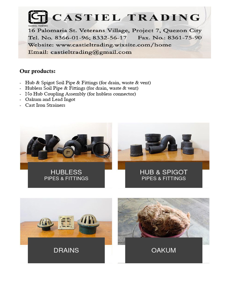 Oakum and Lead Prod. Data | PDF | Lead | Pipe (Fluid Conveyance)