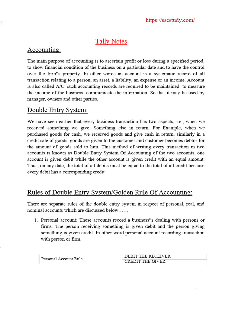 Tally Notes | PDF | Debits And Credits | Value Added Tax