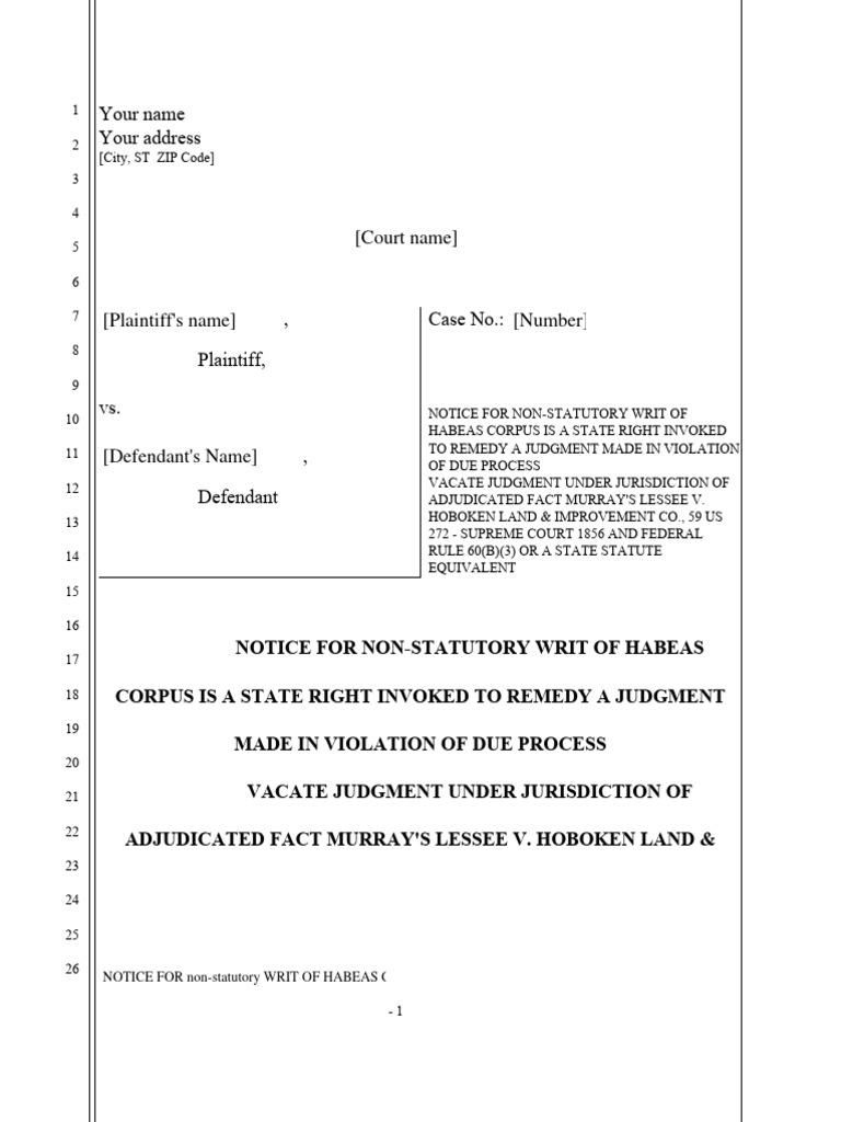 WRIT OF HABEAS CORPUS Copy 2 | PDF | Habeas Corpus | Meyer V. Nebraska