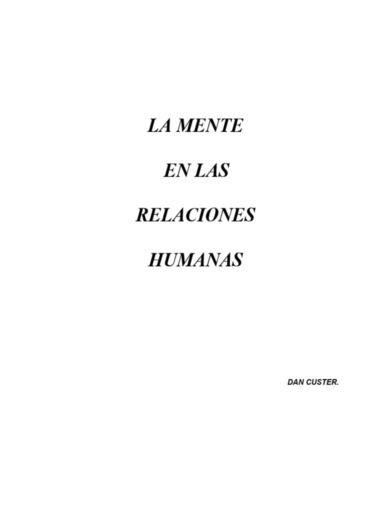 Libro LA MENTE EN LAS RELACIONES HUMANAS | PDF | Pensamiento | Mente