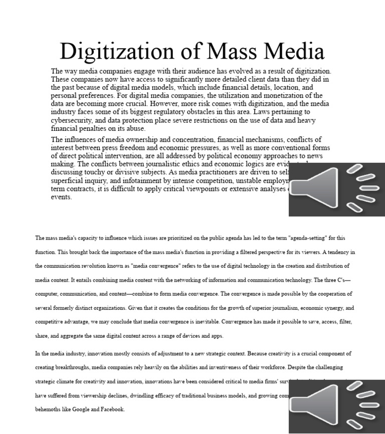 Digitization of Mass Media Presentation [Autosaved] | PDF | Media ...