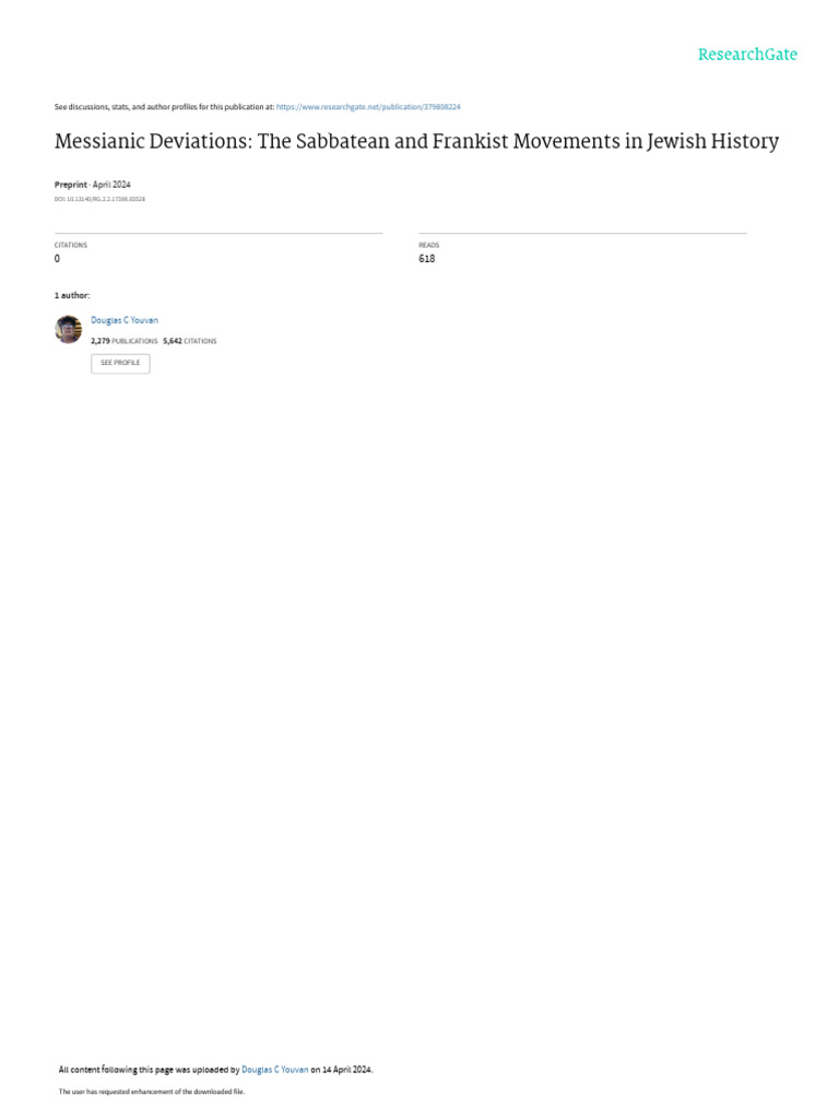 Sabbatean and Frankist Movements in Jewish History | PDF | Kabbalah ...