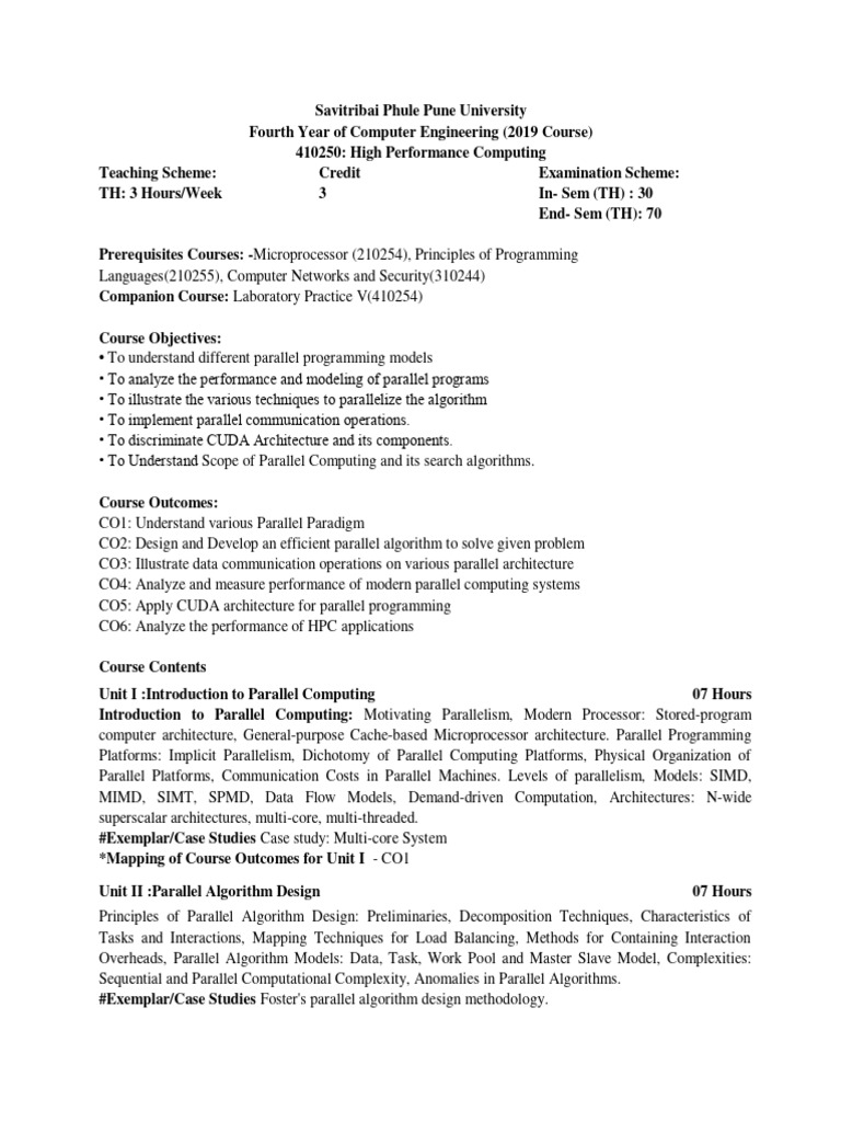 High Performance Computing Course Overview | PDF | Parallel Computing | Engineering