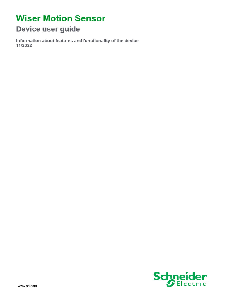 Wiser Motion Sensor - Wiser - SE - Device User Guide | PDF | Automation ...
