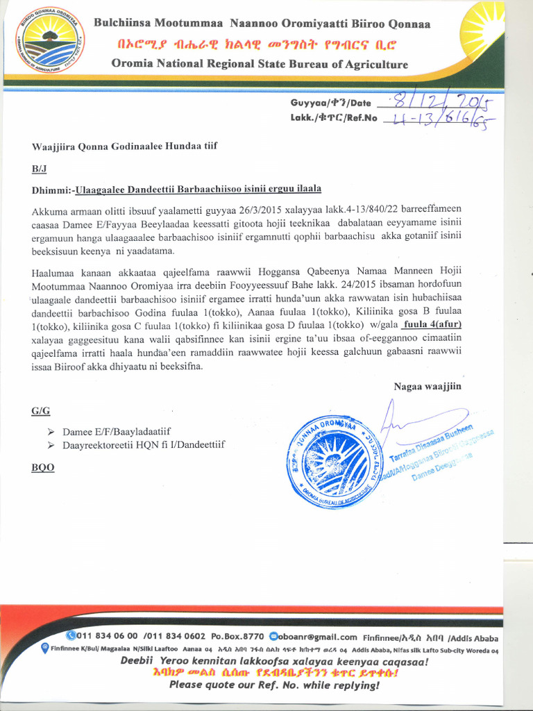 Dandeentii Barbaachisoo Caasaa Harawaa | PDF