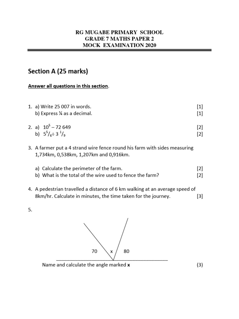 Grade 7 Maths P 2 PP - 7 B | PDF | Area