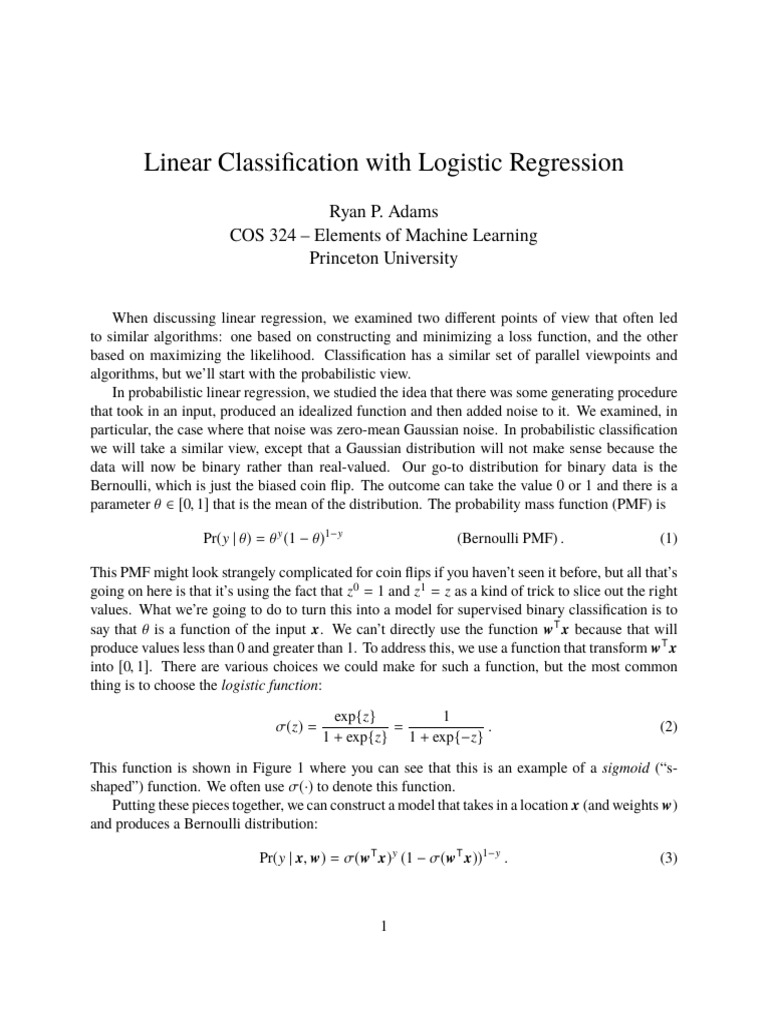 logistic-regression | PDF | Statistical Theory | Mathematics logistic-regression | PDF | Statistical Theory | Mathematics