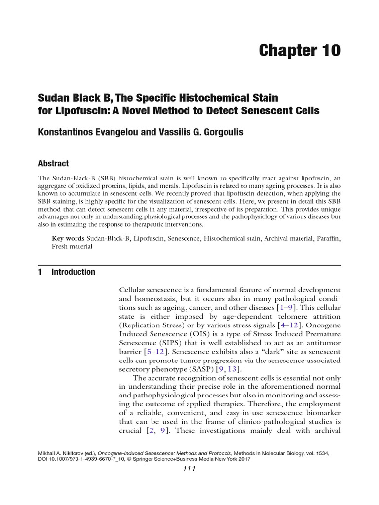Meth Mol Biol 2017 | PDF | Staining | Senescence