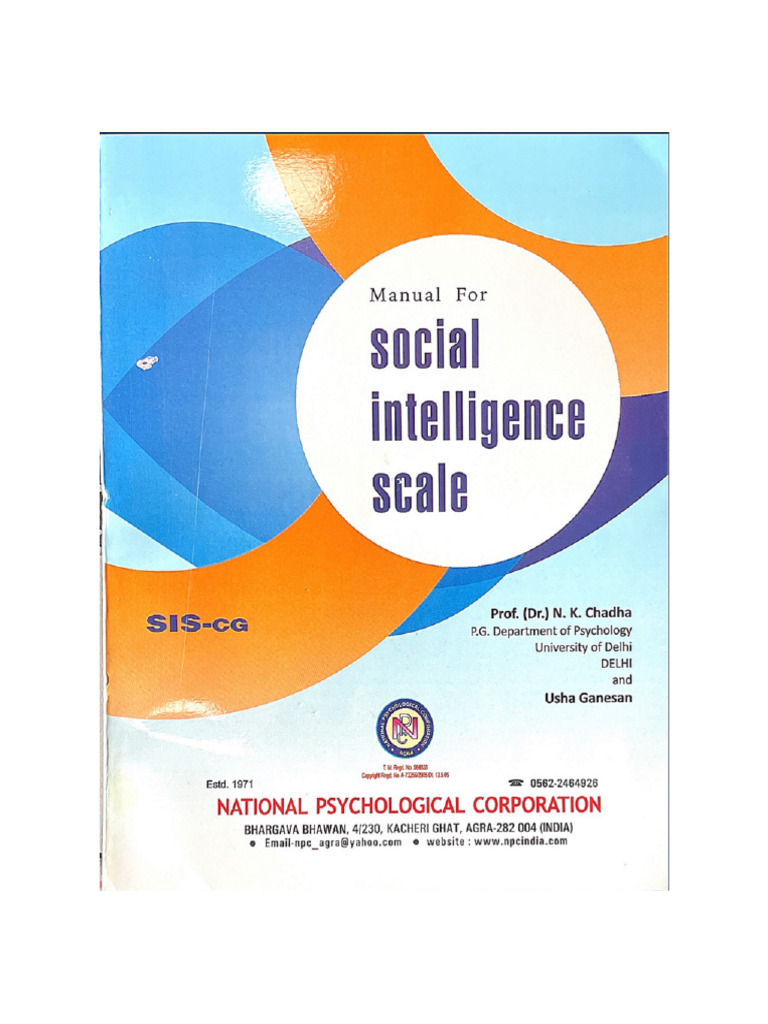 Social Intelligence Scale Manual | PDF