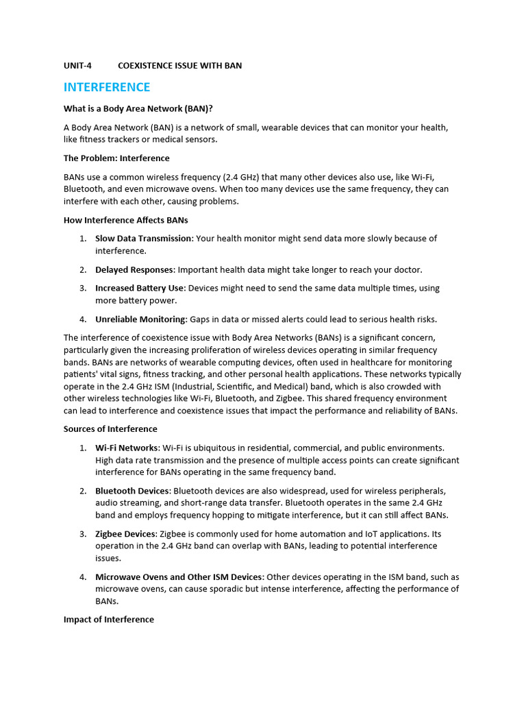 UNIT - 4 Body Area Network | PDF | Medical Device | Computer Security