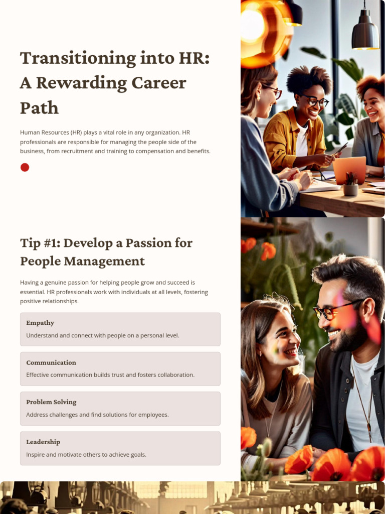 Transitioning Into HR A Rewarding Career Path | PDF | Employment ...