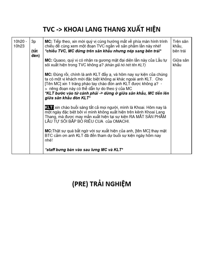 QHCC - Script KLT | PDF