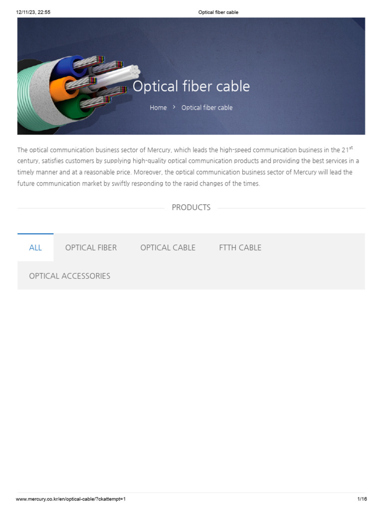 Optical Fiber Cable | PDF | Fiber Optic Communication | Fiber To The X