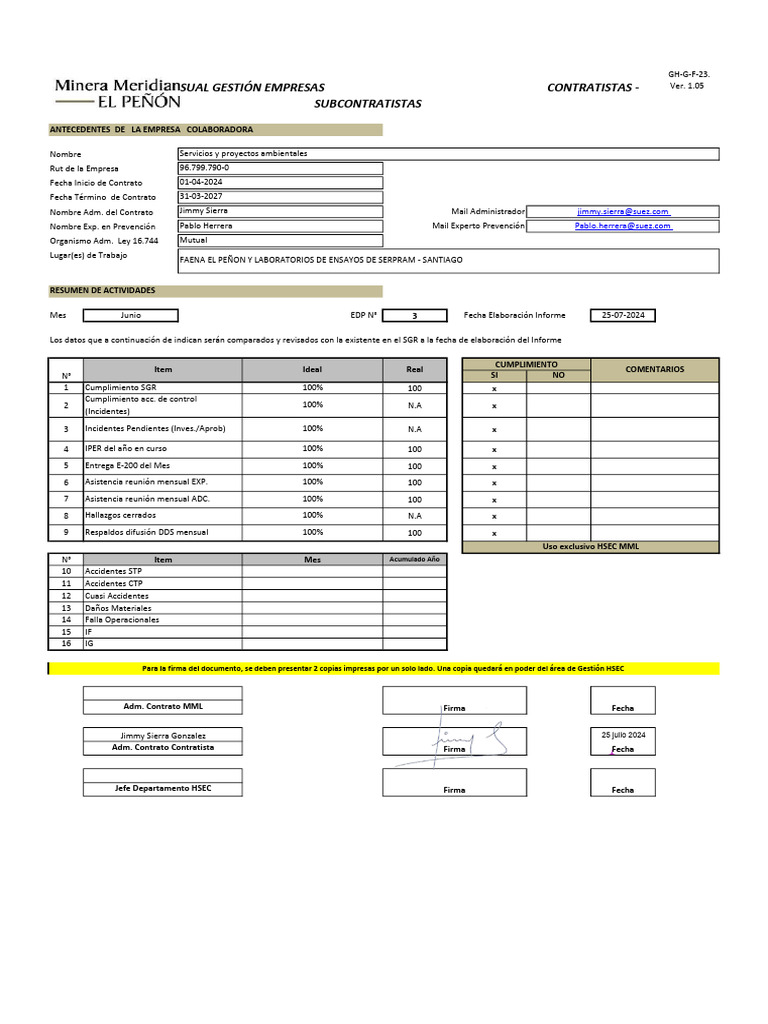 Informe Gestión Mensual EECC Serpram-Junio24 | PDF