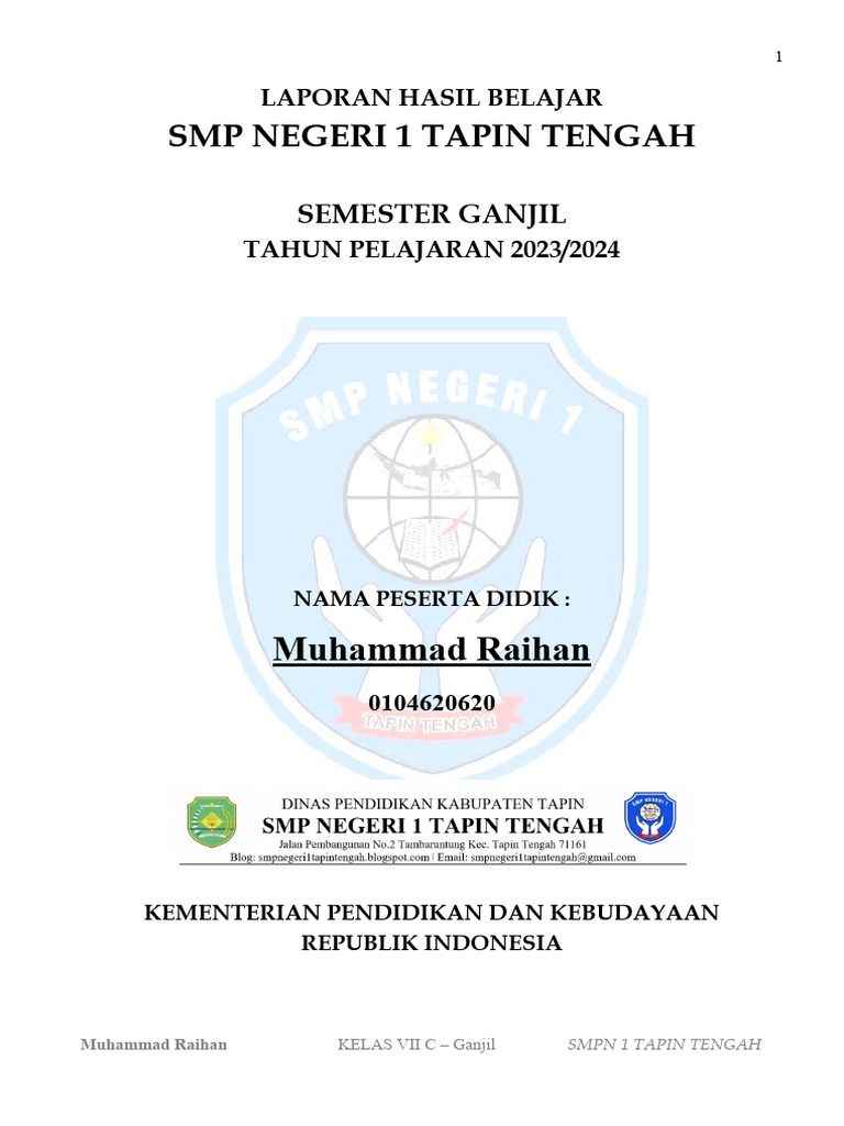 Rapor Print - Kelas VII C | PDF