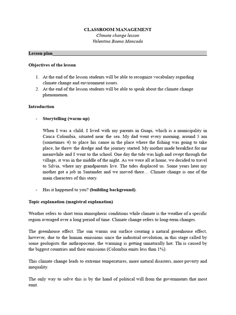 Climate Change Lesson Plan for Students | PDF | Climate Change | Climate