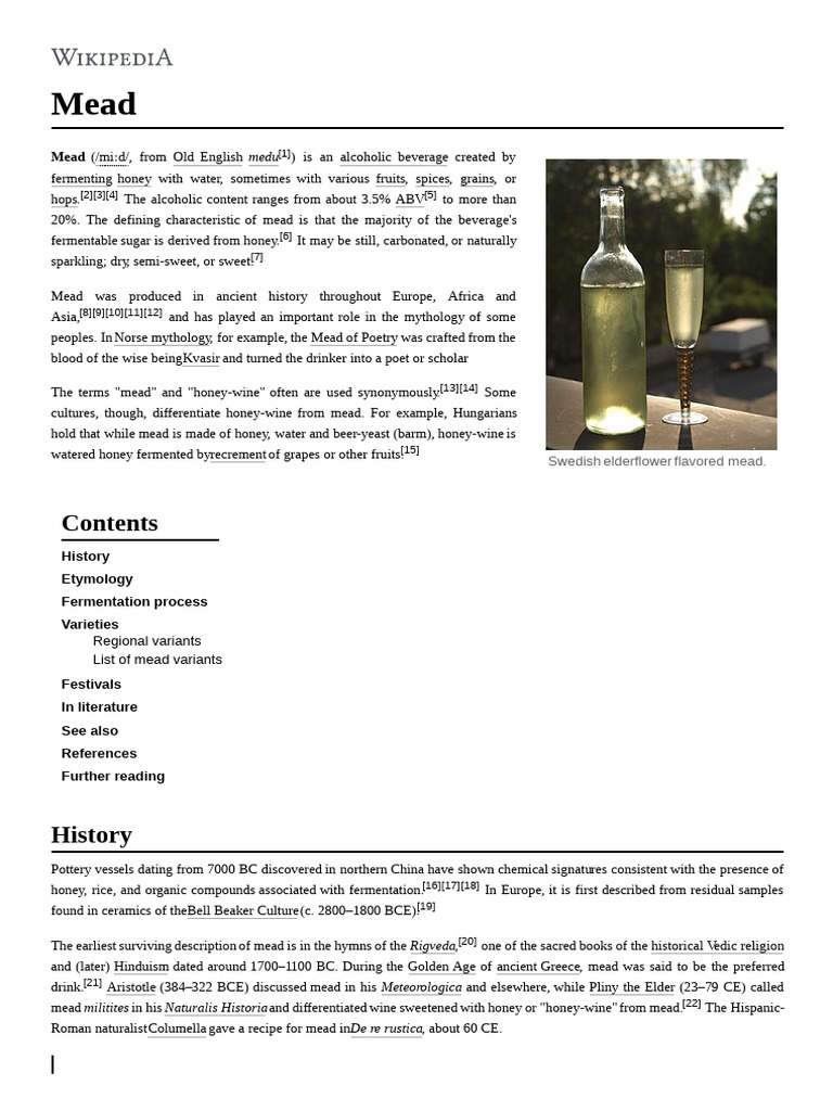 Mead | PDF | Food And Drink Preparation | Drink