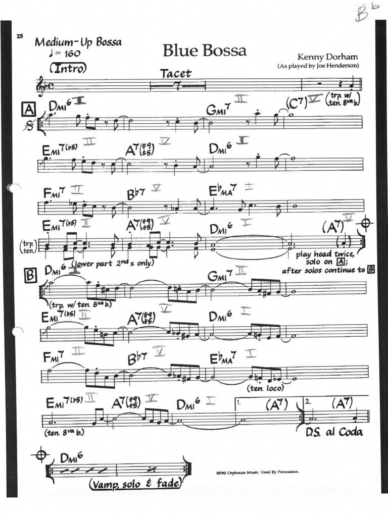 Blue Bossa Bb Analyse | PDF