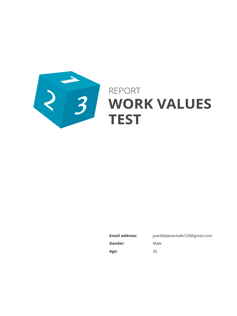 Work Values Analysis for Professionals | PDF | Creativity ...