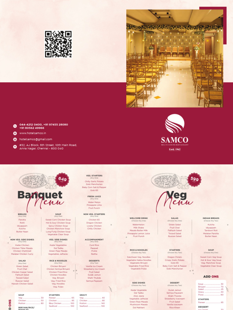 Samco Bi Fold Menu v3 Anna NAgar | PDF | Soup | Salad